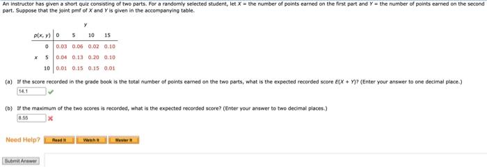 Solved part. Suppose that the joint pmf of X and Y is given | Chegg.com