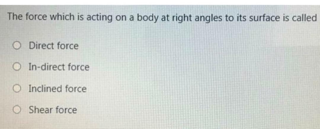 Solved The force which is acting on a body at right angles | Chegg.com