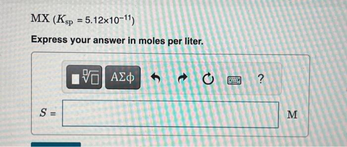 Solved Use the Ksp value to calculate the molar solubility | Chegg.com