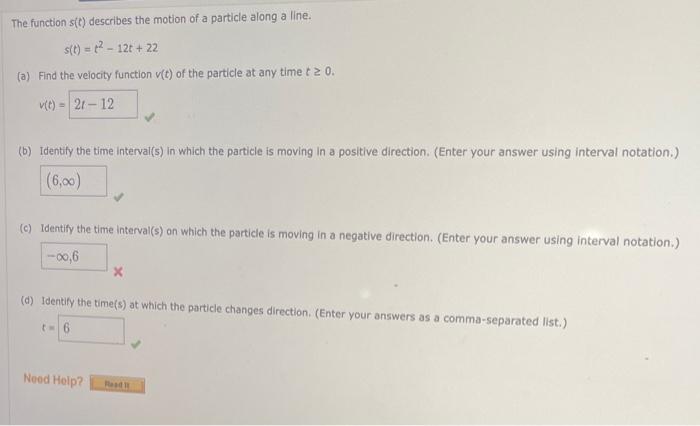 Solved The function s(t) describes the motion of a particle | Chegg.com