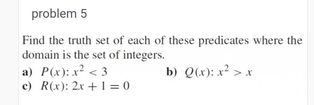 Solved Find the truth set of each of these predicates where | Chegg.com