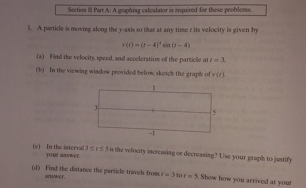 Section II Part A: A graphing calculator is required | Chegg.com