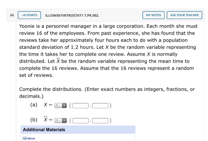 Solved 33. | -12 POINTS ILLOWSKYINTROSTAT1 6.HW.084. MY | Chegg.com Solved 33. | -12 POINTS ILLOWSKYINTROSTAT1 6.HW.084. MY | Chegg.com
