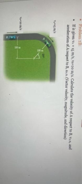 Solved Problem 2B: If is given va = 15 m/s, Vw=20 m/s. | Chegg.com