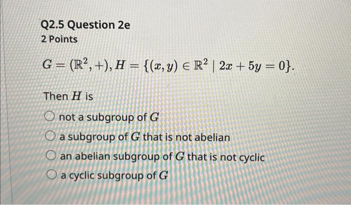 Solved Q2.5 Question 2e 2 Points | Chegg.com