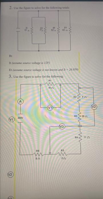 Solved For the following circuits, solve for the values as | Chegg.com