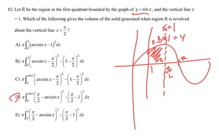 Solved 82 Let R Be The Region In The First Quadrant Bounded
