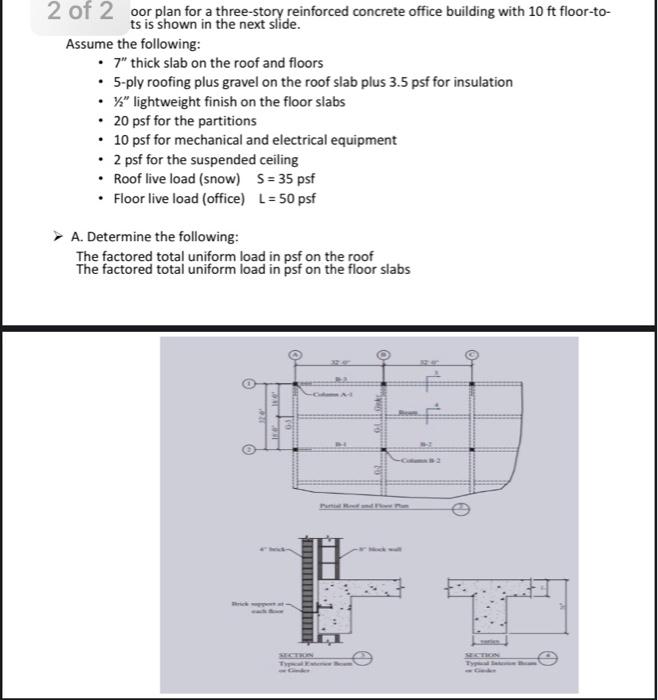 Solved Assume the following: - 7′′ thick slab on the roof | Chegg.com