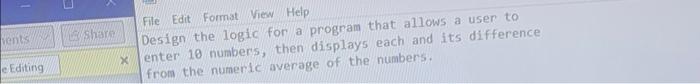 Solved File Edit Format View Help Design the logic for a | Chegg.com