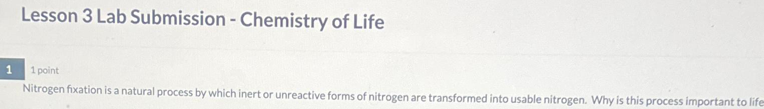Solved Lesson 3 ﻿Lab Submission - ﻿Chemistry of Life1 | Chegg.com