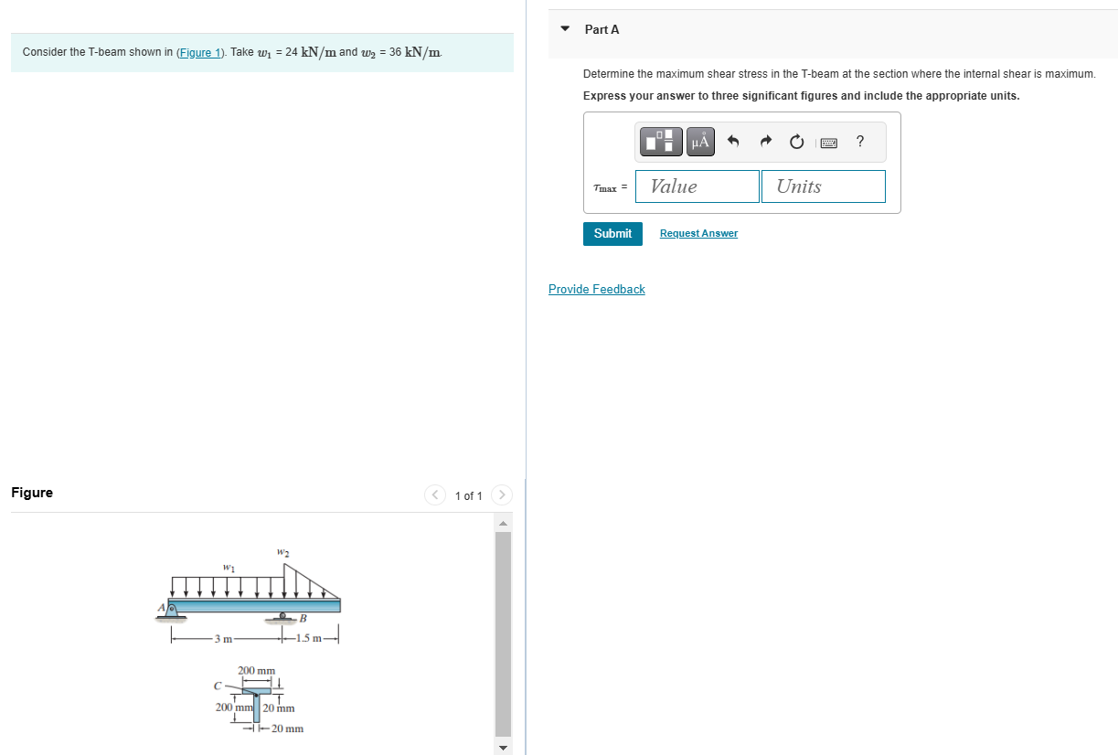 Solved Part AConsider the T-beam shown in (Figure 1). ﻿Take | Chegg.com