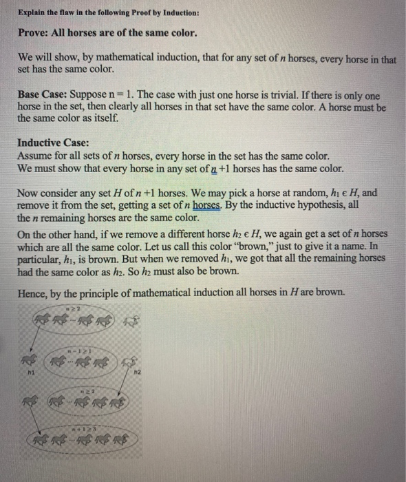 Solved Explain the flaw in the following Proof by Induction: | Chegg.com