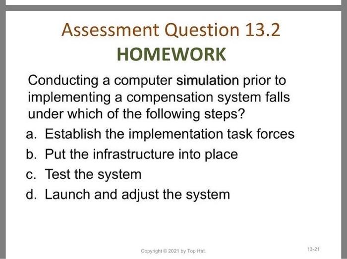 Solved Assessment Question 13.2 HOMEWORK Conducting a | Chegg.com