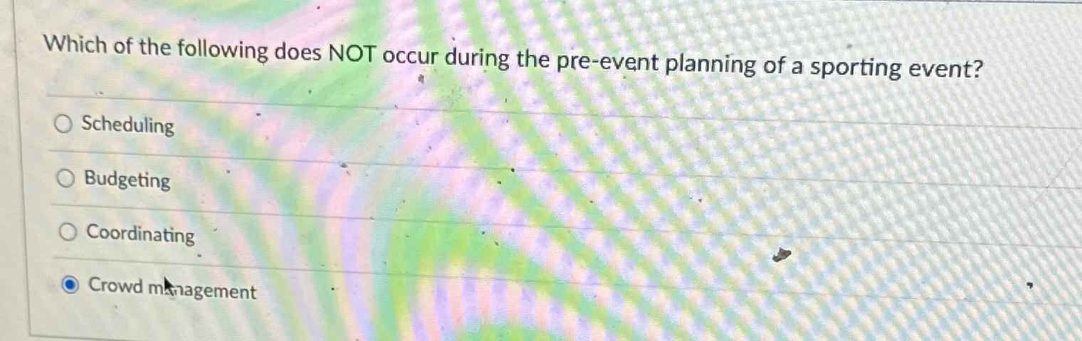 Solved Which of the following does NOT occur during the | Chegg.com