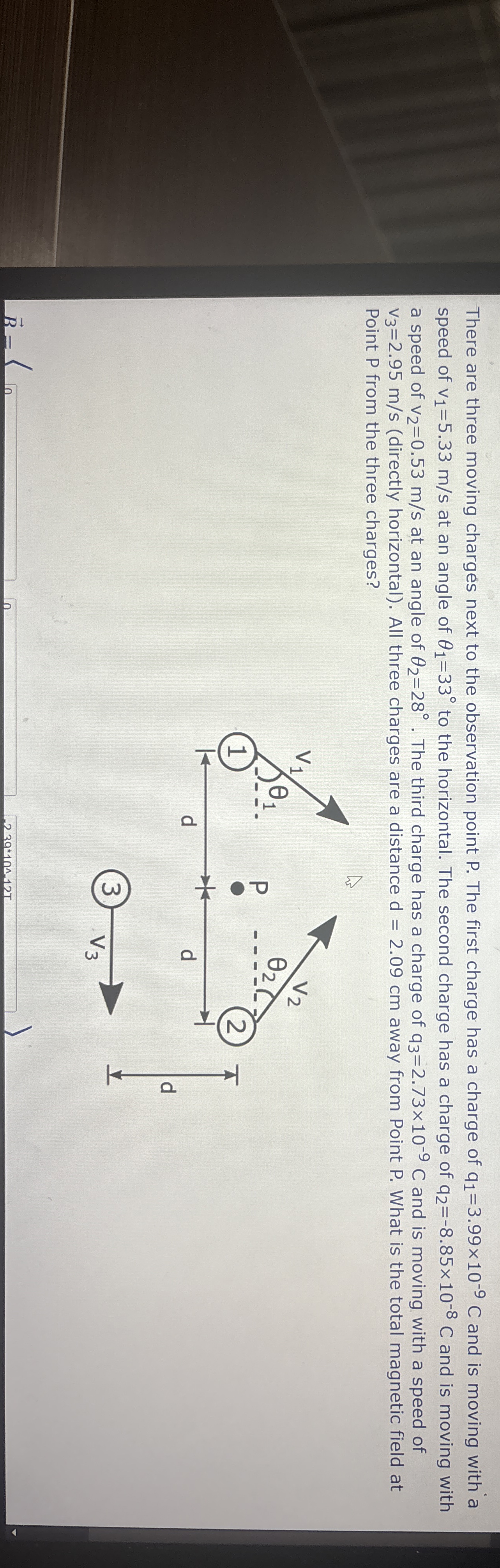 Solved There are three moving charges next to the | Chegg.com
