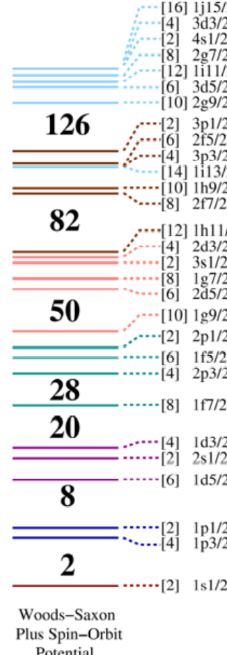 Solved Figure 1 Shows The Nuclear Single Particle Orbits For