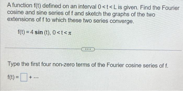 Solved A function f(t) defined on an interval 0 | Chegg.com