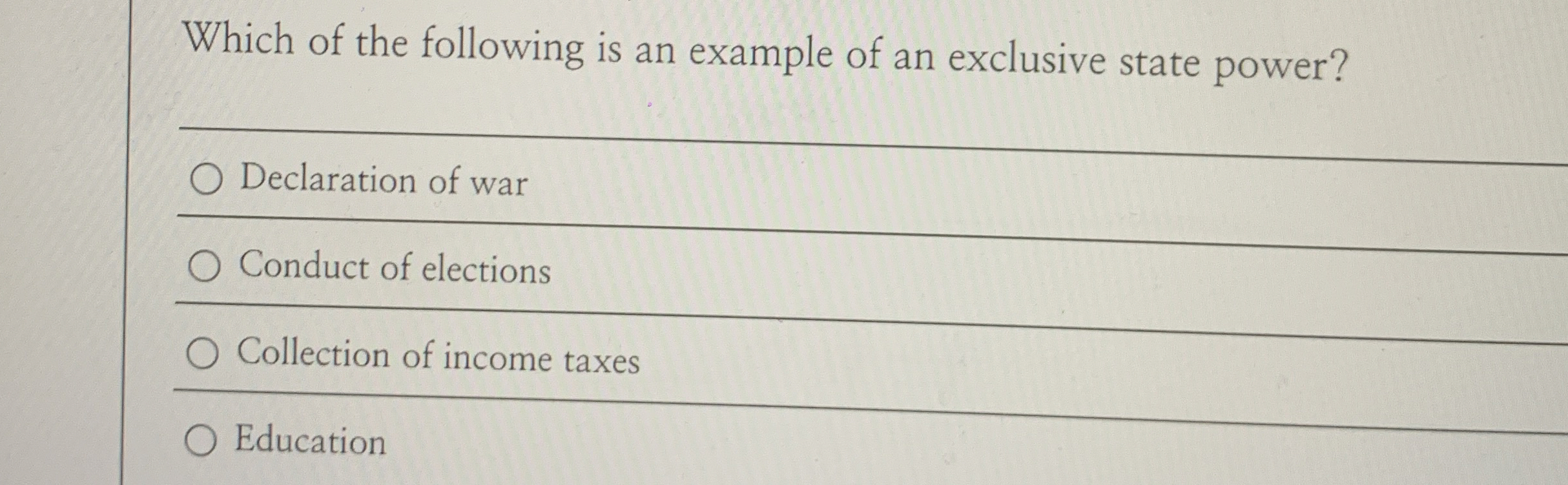 Solved Which of the following is an example of an exclusive | Chegg.com