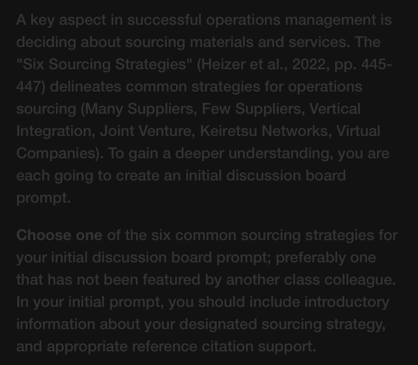 Solved A key aspect in successful operations management is | Chegg.com