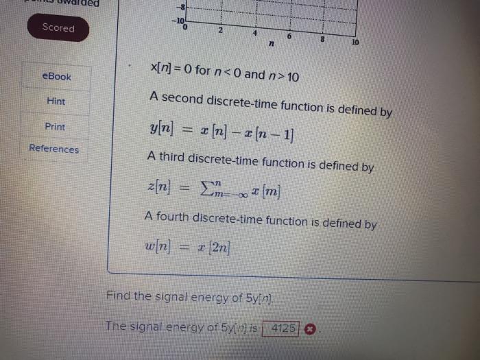 Solved A discrete-time function is defined by the given | Chegg.com