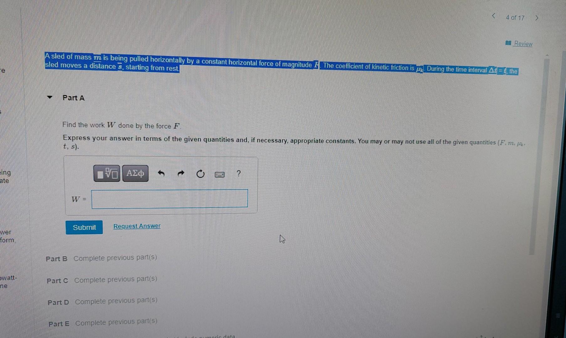 Solved Find the work W done by the force F. Express your | Chegg.com Solved Find the work W done by the force F. Express your | Chegg.com
