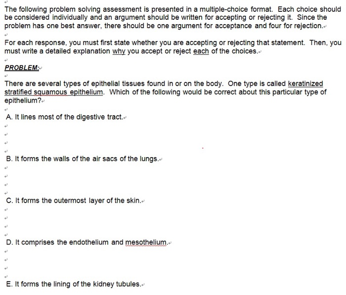 Solved The following problem solving assessment is presented | Chegg.com
