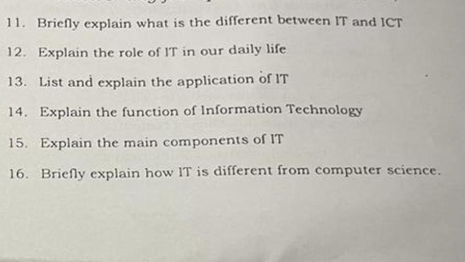 Solved Briefly explain what is the different between IT and | Chegg.com