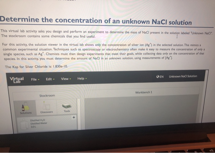Determine the concentration of an unknown NaCl | Chegg.com