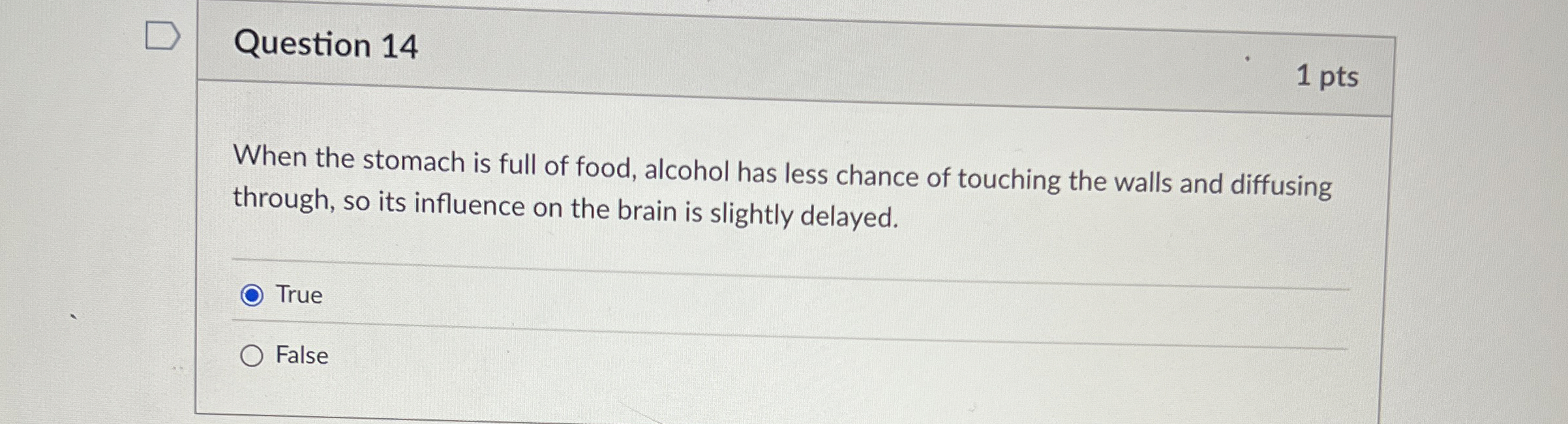 Solved Question 141 ﻿ptsWhen the stomach is full of food, | Chegg.com