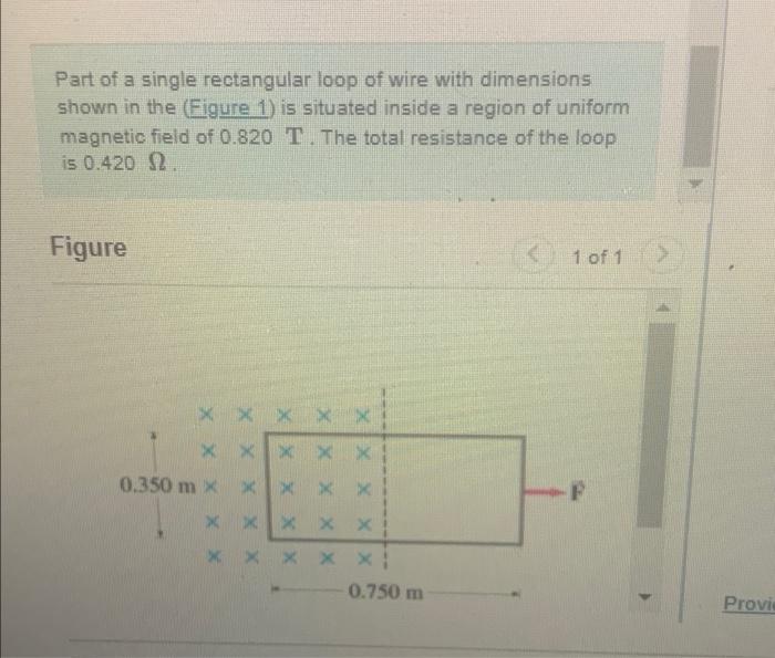 Solved a Part of a single rectangular loop of wire with | Chegg.com