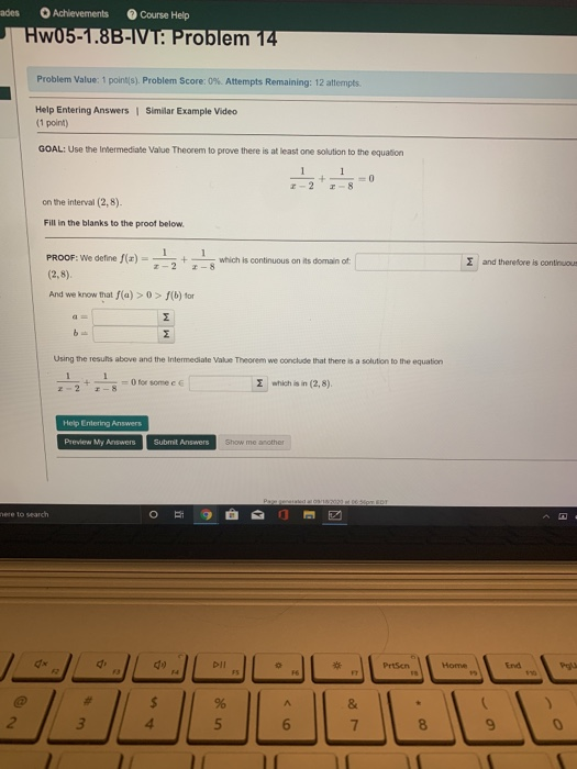 Solved ades Achievements Course Help HW05-1.8B-IVT: Problem | Chegg.com