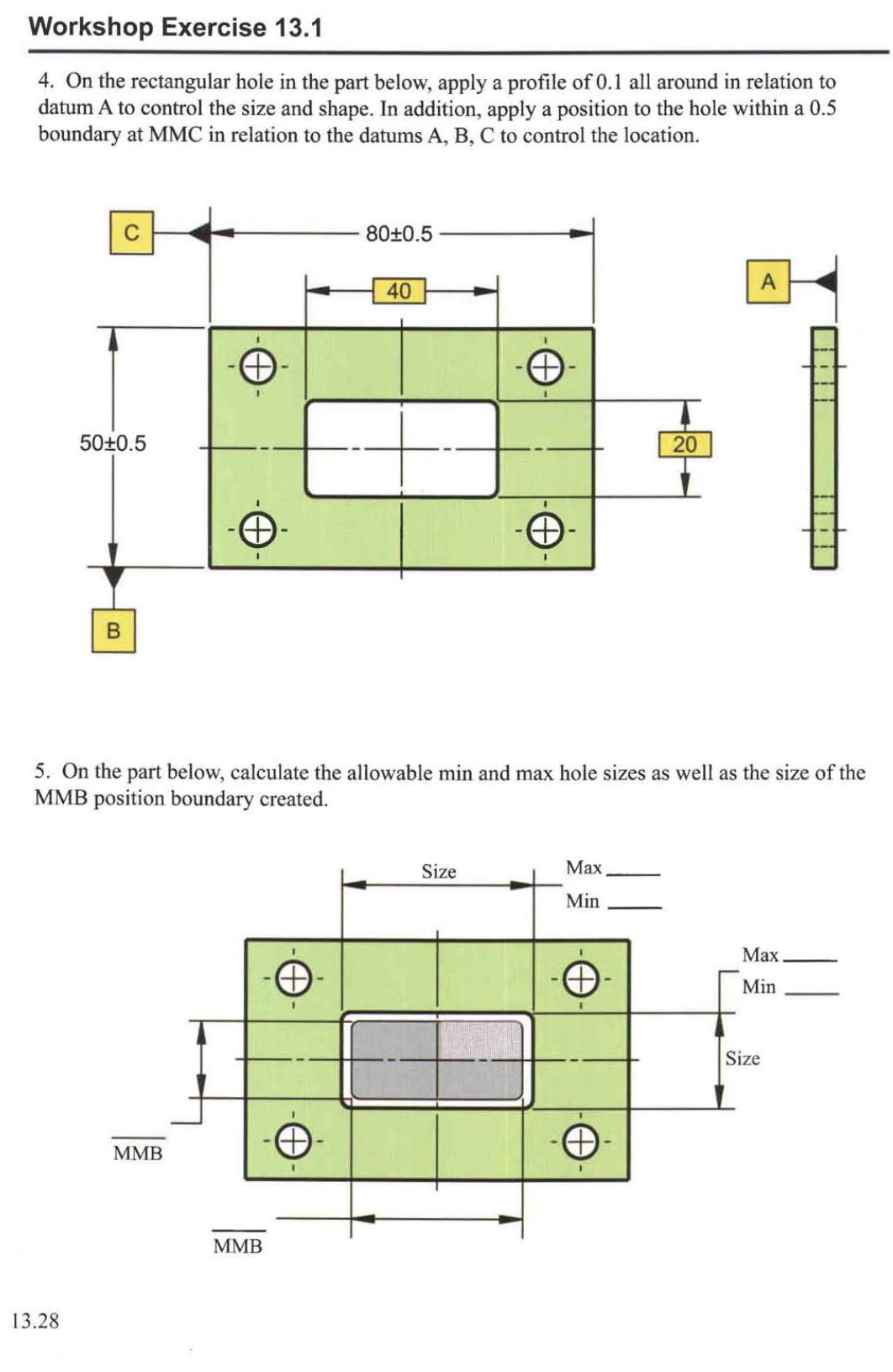 Solved Workshop Exercise 13.1On the rectangular hole in the | Chegg.com