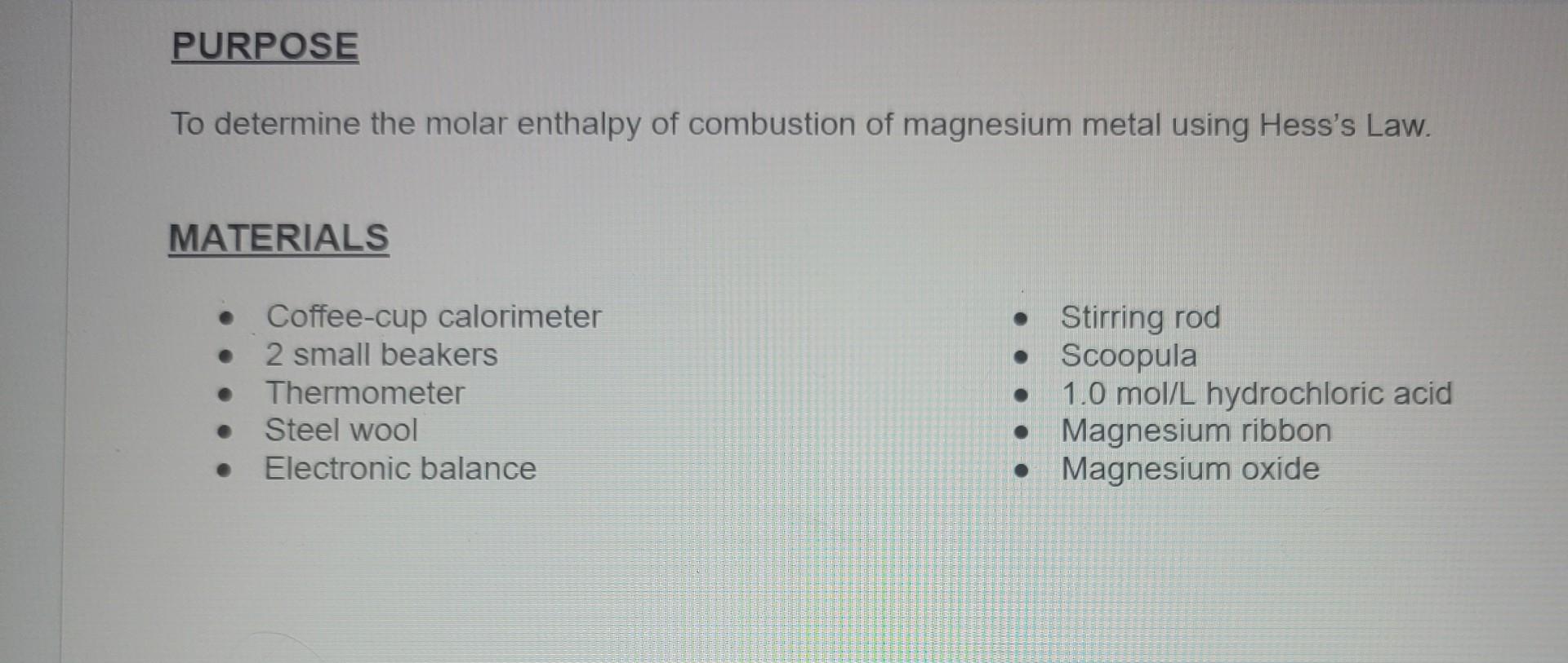Solved The combustion of magnesium metal releases thermal | Chegg.com