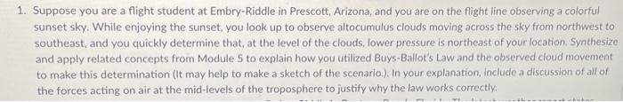 Solved 1. Suppose you are a flight student at Embry-Riddle | Chegg.com