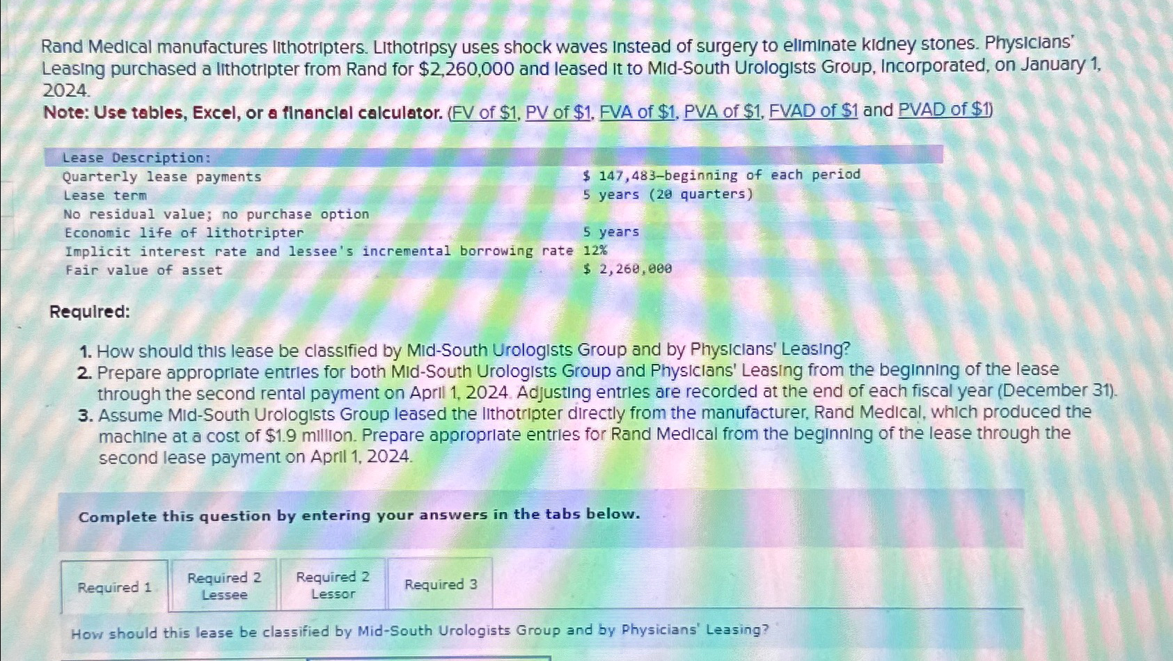 Solved Rand Medical manufactures lithotripters. Lithotripsy | Chegg.com