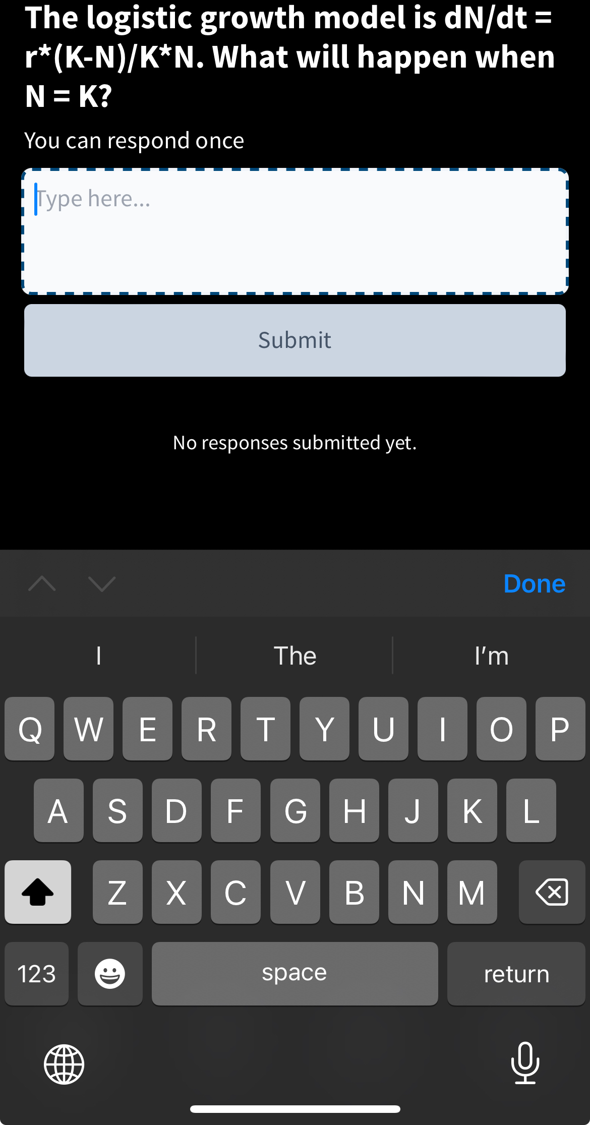 Solved The logistic growth model is dNdt= r**K-NK**N. ﻿What | Chegg.com