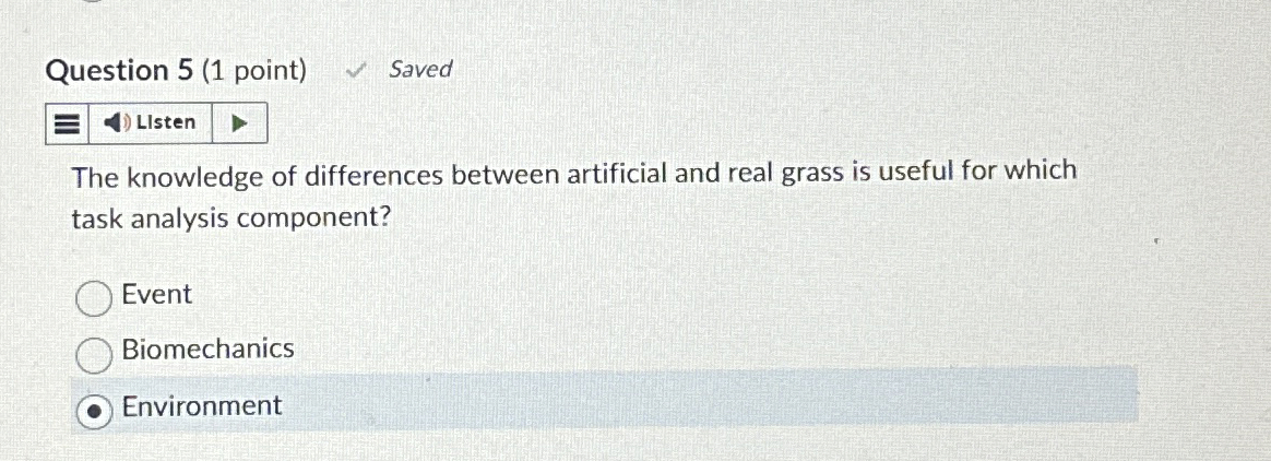 Solved Question 5 (1 ﻿point) ﻿Saved The knowledge of | Chegg.com