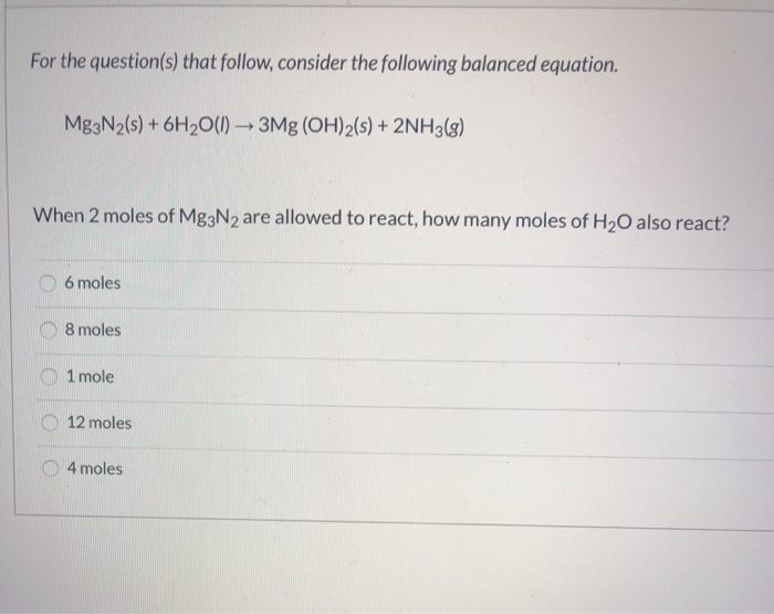 Solved For the question(s) that follow, consider the | Chegg.com