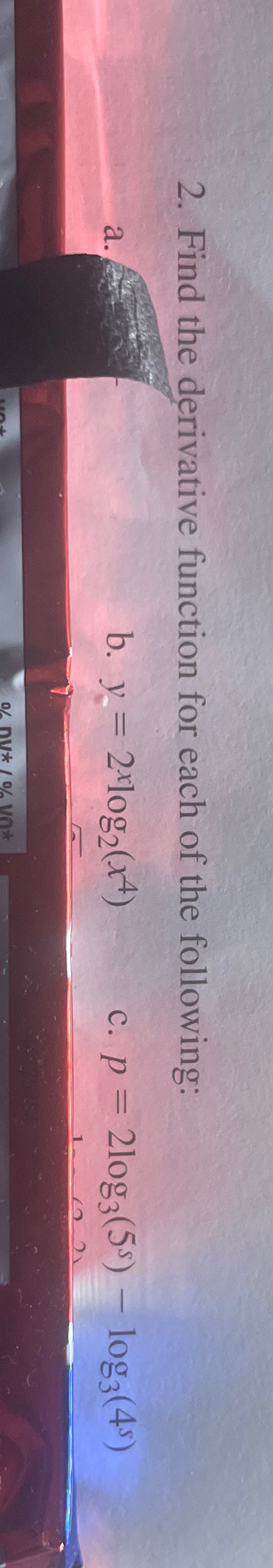 Solved Find The Derivative Function For Each Of The