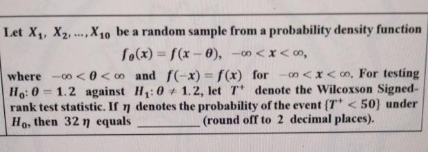 Solved Let x1,x2,dots,x10 ﻿be a random sample from a | Chegg.com
