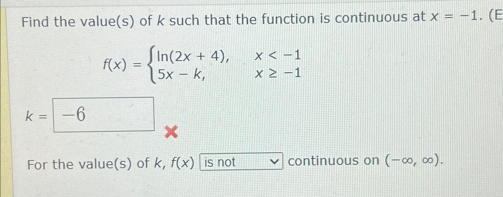 Solved Find the value(s) of k such that the function is | Chegg.com