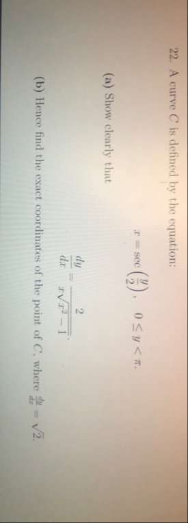 Solved A curve C ﻿is defined by the | Chegg.com
