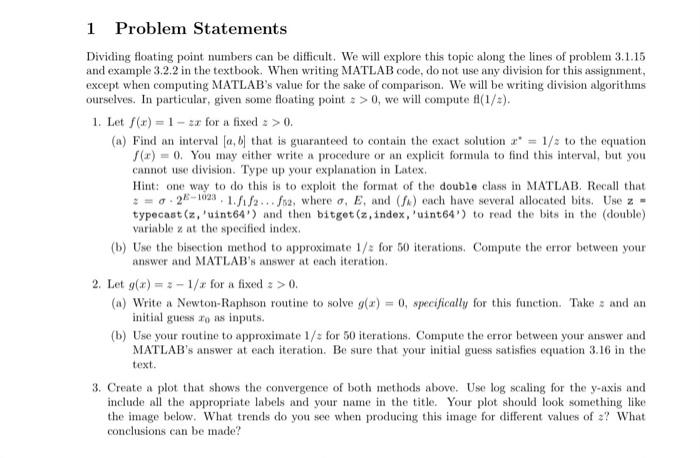 Solved 1 Problem Statements Dividing floating point numbers | Chegg.com