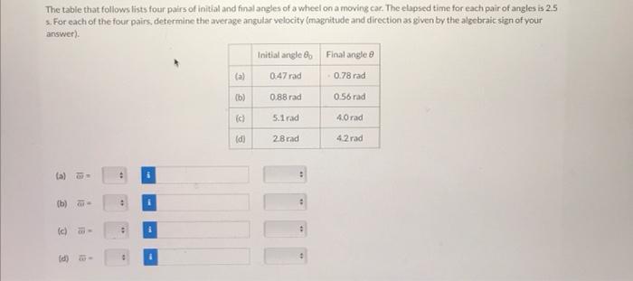 Solved The table that follows lists four pairs of initial | Chegg.com