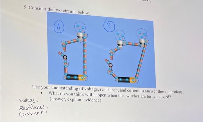 Solved 5. Consider the two circuits below. Use your | Chegg.com