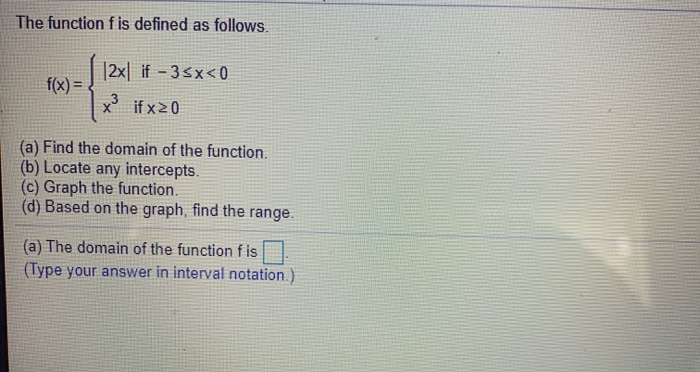 Solved The function f is defined as follows. 2x| if -35x
