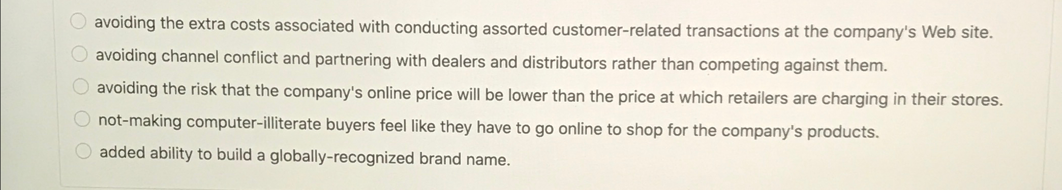 Solved avoiding the extra costs associated with conducting | Chegg.com