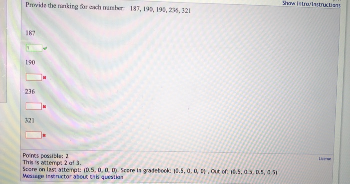 Solved Show Intro/Instructions Provide the ranking for each | Chegg.com