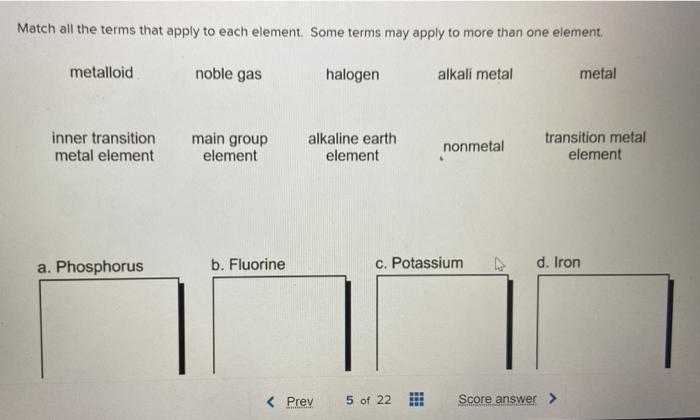 Solved Match all the terms that apply to each element. Some | Chegg.com