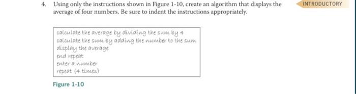 Solved 4. Using only the instructions shown in Figure 1-10, | Chegg.com